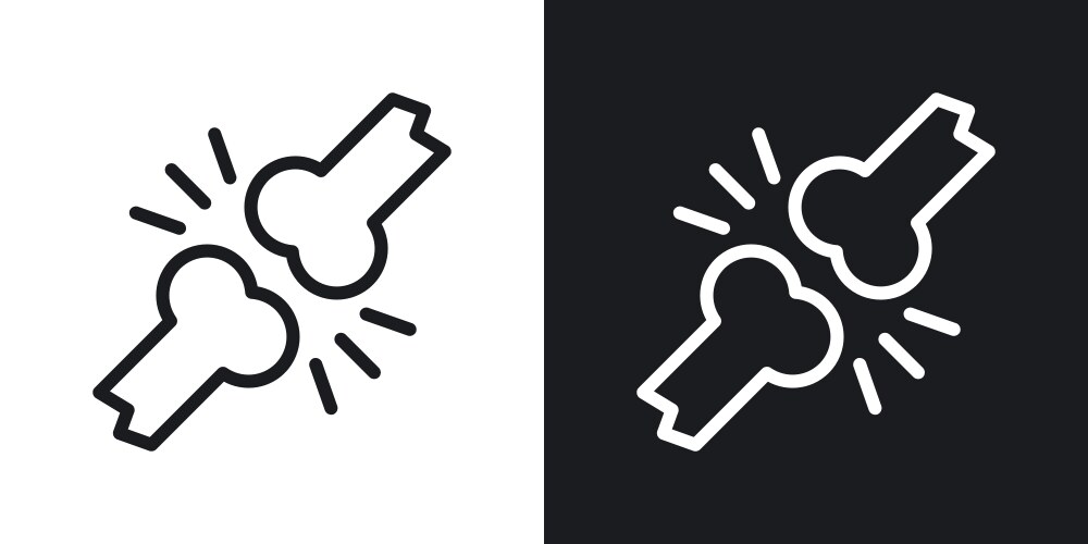 Bones icon set knee joint bone symbol human Vector Image