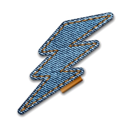 Denim heart shape with stitches jeans patch Vector Image