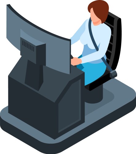 Isometric driving simulator Royalty Free Vector Image