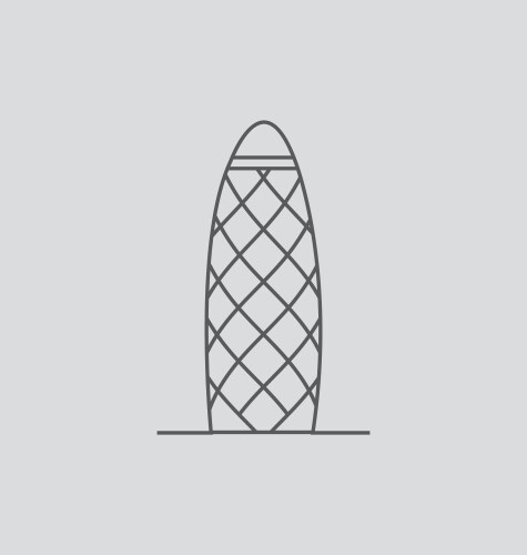 Gherkin building Royalty Free Vector Image - VectorStock