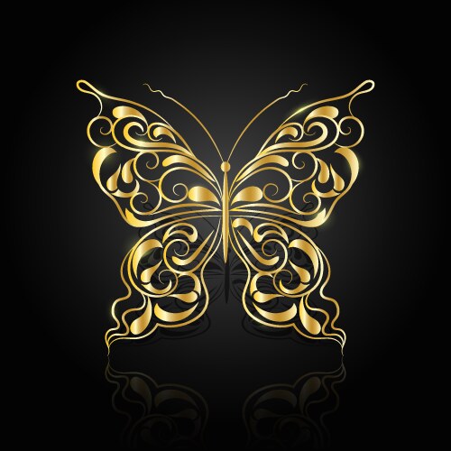 Golden butterfly Royalty Free Vector Image - VectorStock