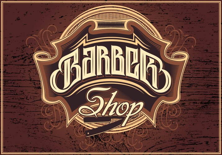 Barber shop logo western style Royalty Free Vector Image