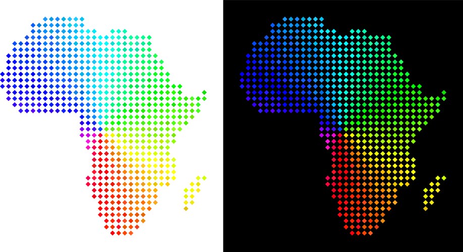 Dotted pixel africa map Royalty Free Vector Image