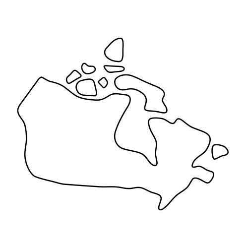Canada simplified map Royalty Free Vector Image