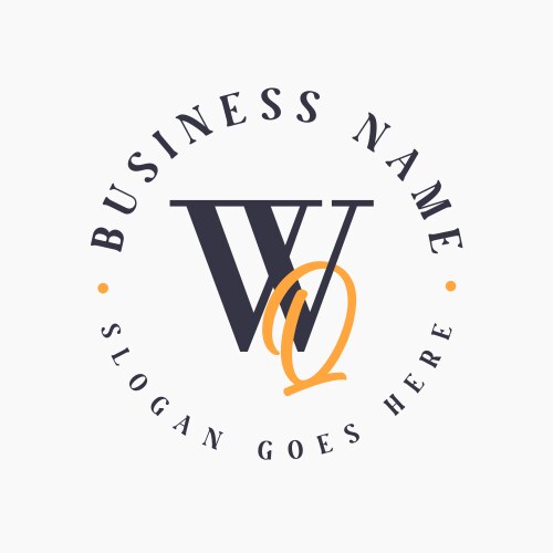 Modern letter wq logo for corporate business Vector Image