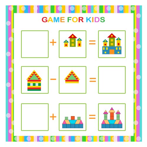 Game for kids find and draw the missing parts Vector Image