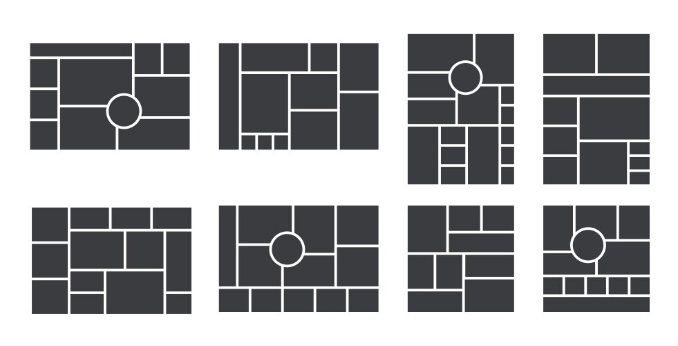 Moodboard template square collage layout mosaic Vector Image
