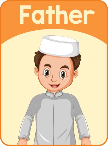 Educational english word card father Royalty Free Vector