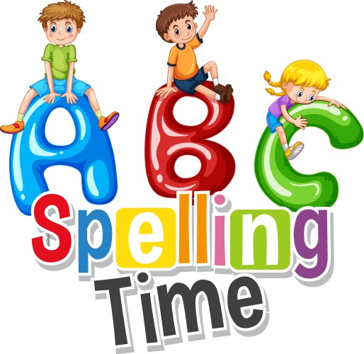 Font design for word spelling time with kids Vector Image