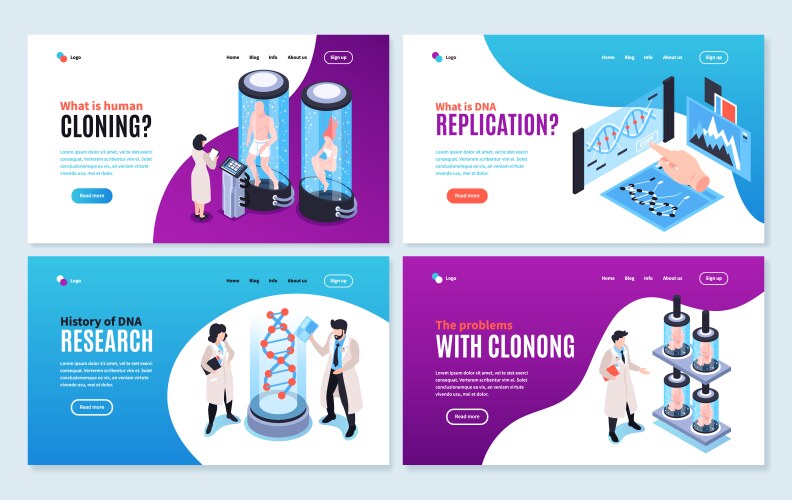 Human cloning horizontal Royalty Free Vector Image