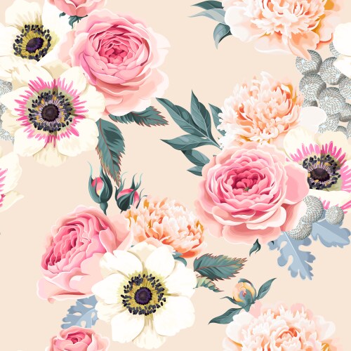 Seamless floral shabby chic pattern Royalty Free Vector