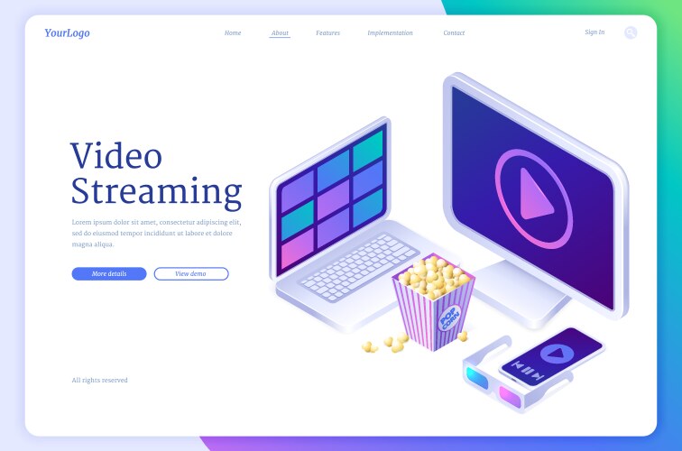 Live streaming Royalty Free Vector Image - VectorStock
