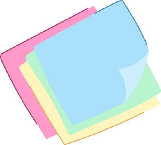 Note paper curl cartoon Royalty Free Vector Image