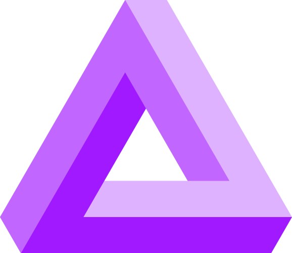 Penrose triangle geometric optical Royalty Free Vector Image