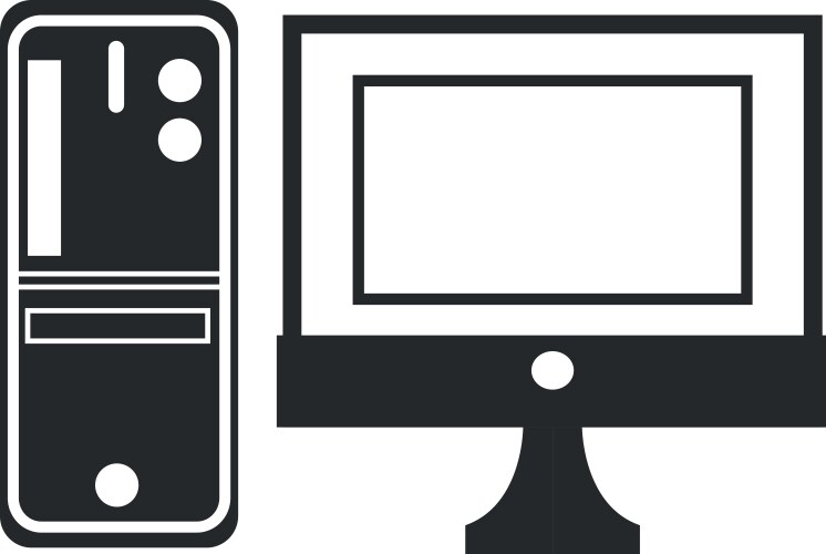 Simple computer icon Royalty Free Vector Image