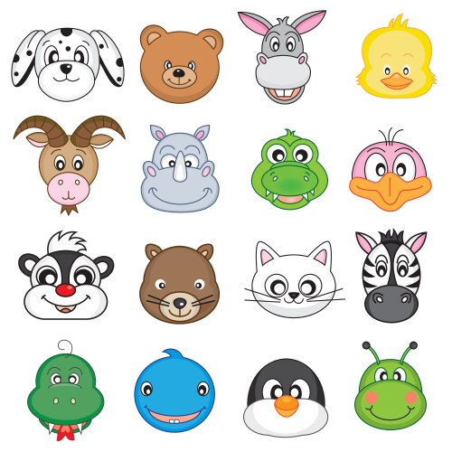 Animals face Royalty Free Vector Image - VectorStock