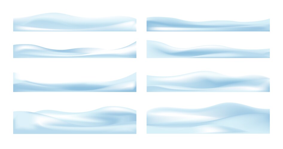 Realistic snowdrifts collection winter snowy Vector Image