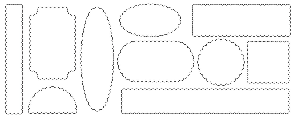 Scallop edge lace borders frame lines or dividers Vector Image