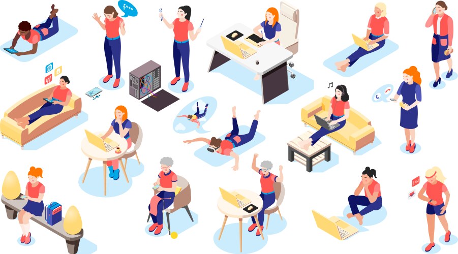 Women Technology Vector Images (over 24,000)