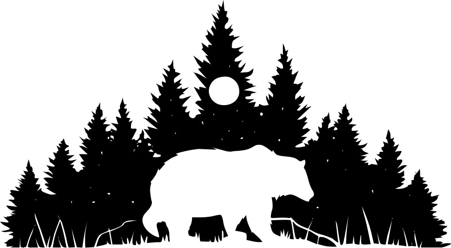 Forest with bears Royalty Free Vector Image - VectorStock