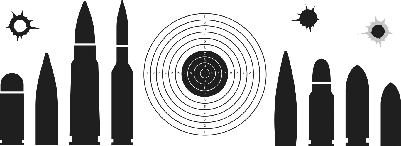 Bullet holes target icon Royalty Free Vector Image