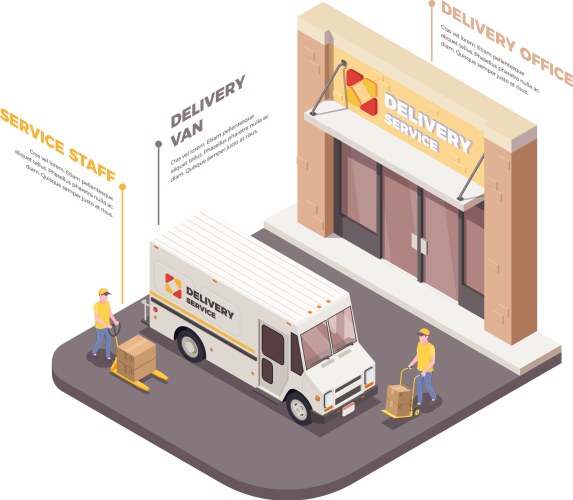 Isometric distribution logistic center with solar Vector Image