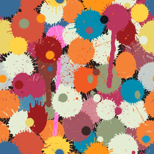Colorful Paint Splatter Seamless Tile Royalty Free Vector