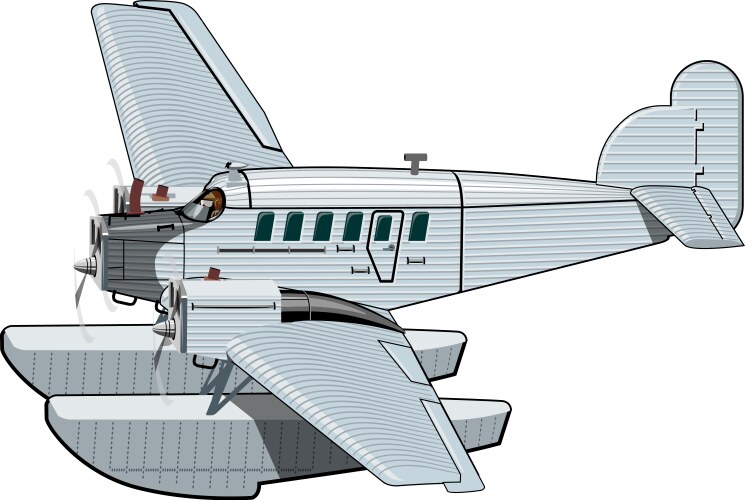 Cartoon retro airplane Royalty Free Vector Image