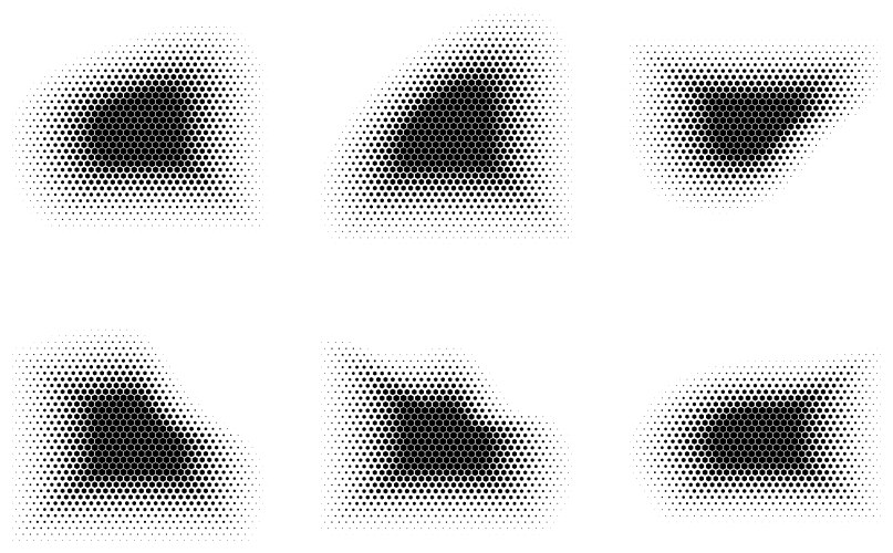 Halftone hexagon pattern reprographic technique Vector Image