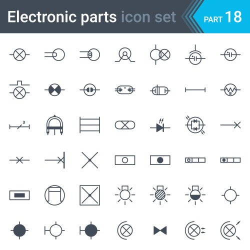 Lighting - electric icons diagram Royalty Free Vector Image