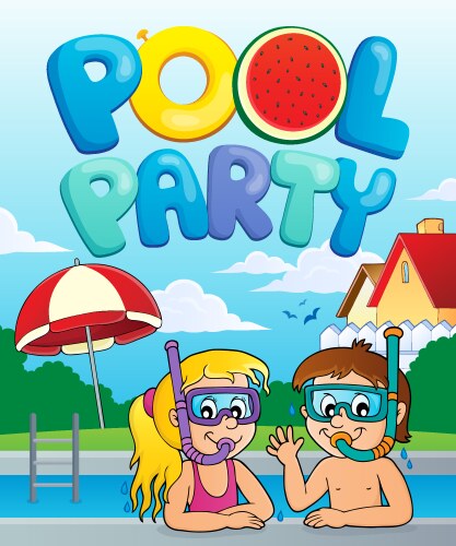 Pool party poster for kids Royalty Free Vector Image