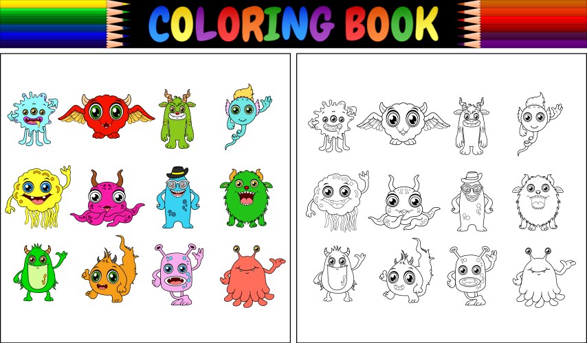 Sad monster cartoon Royalty Free Vector Image - VectorStock