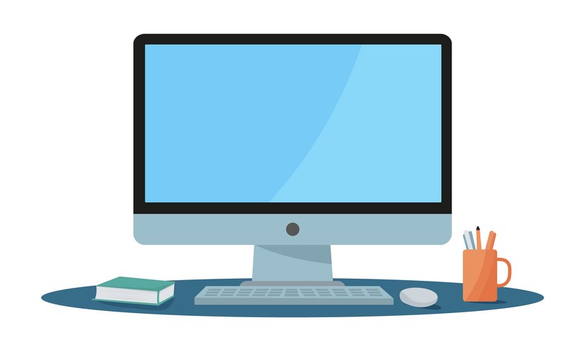 Desktop computer pc laptop blank display screen Vector Image