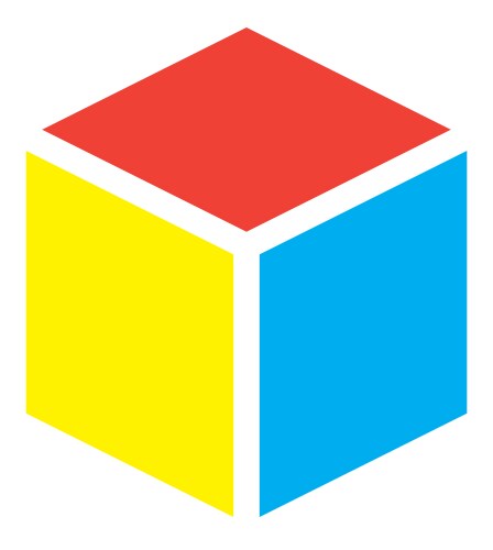 Tracing cube cuboid shape lines element Royalty Free Vector