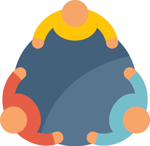 Reliability group icon flat social hand Royalty Free Vector