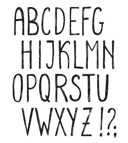 Set decorative hand drawn initial letters Vector Image Set decorative hand drawn initial letters Vector Image