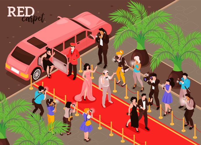 Red carpet horizontal banner Royalty Free Vector Image