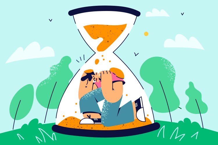 Time management business concept with cartoon Vector Image