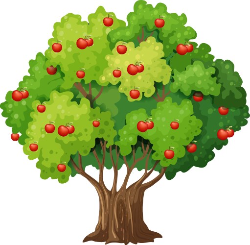 Apple tree on white background Royalty Free Vector Image