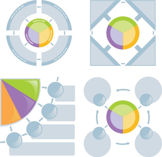 Circle infographic round diagram of process steps Vector Image