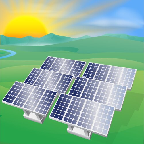Eco energy solar panels Royalty Free Vector Image