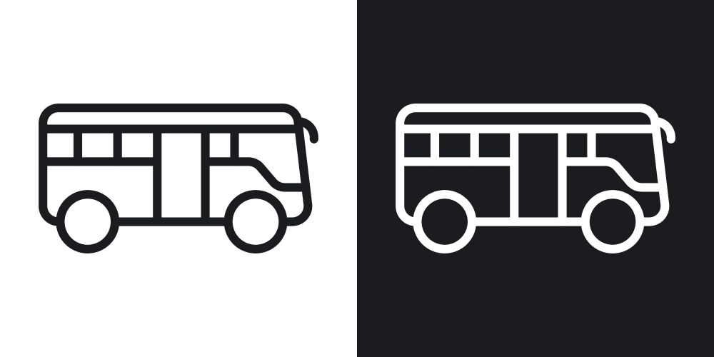 Bus coach icon set shuttle side symbol Royalty Free Vector