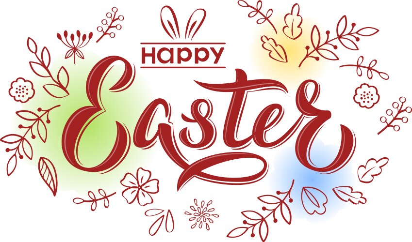Boho easter concept design bunnies eggs flowers Vector Image
