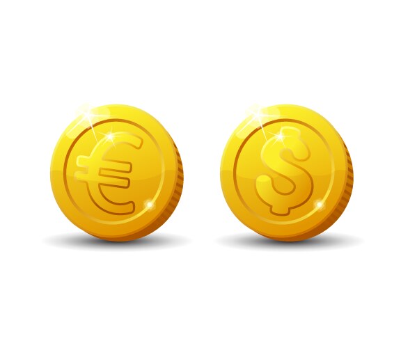 Icons coins for the game interface Royalty Free Vector Image
