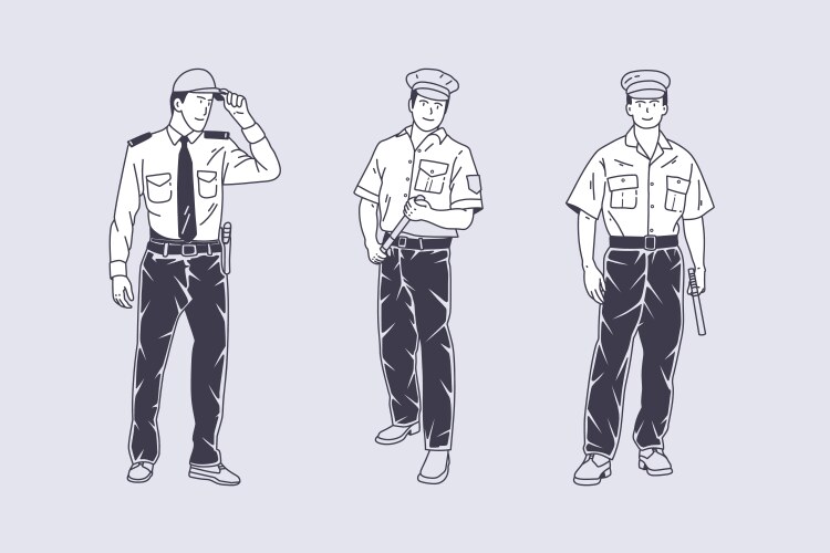 Set of outline old man Royalty Free Vector Image