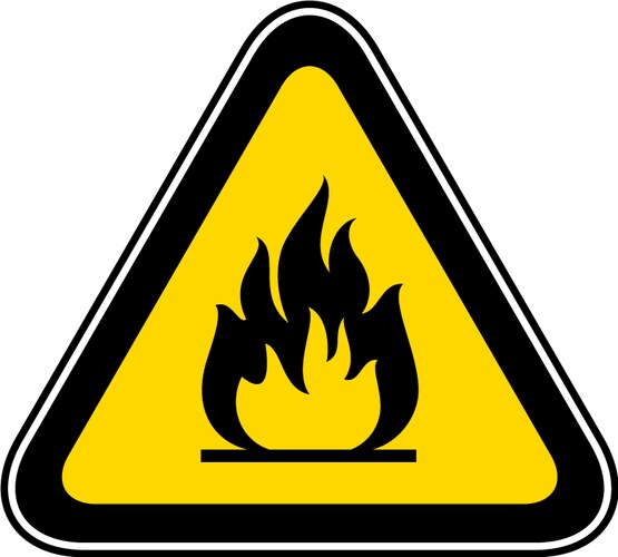 Flammable technical warning sign Royalty Free Vector Image