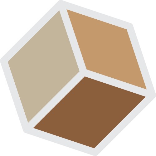 Tracing cube cuboid shape lines element Royalty Free Vector