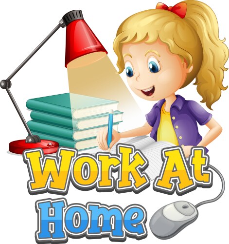 Font design for word homework on white background Vector Image