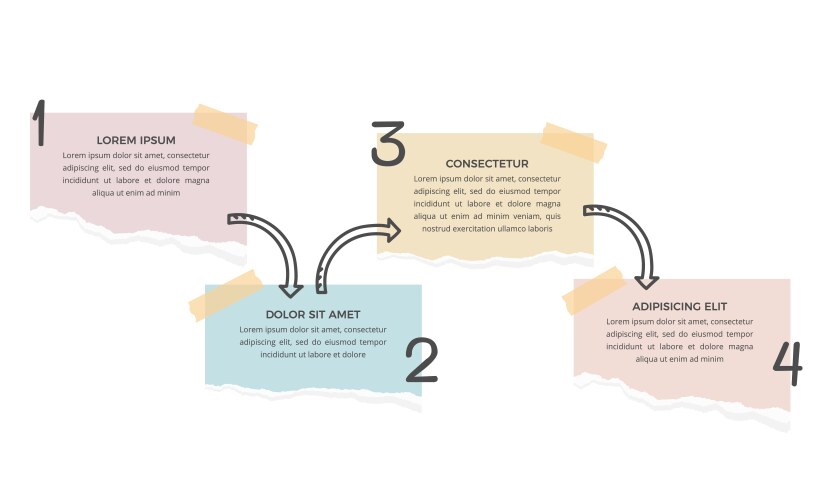 Infographic template with 4 options paper Vector Image