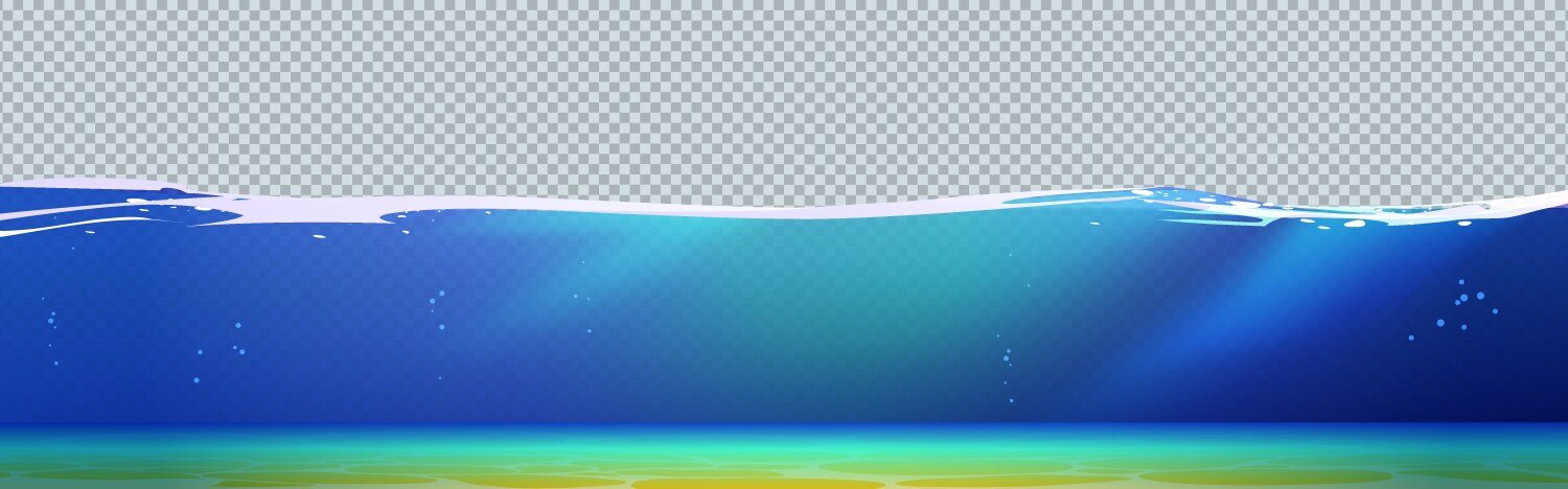 Transparent underwater blue ocean banner Vector Image
